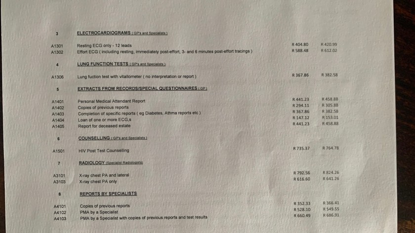 Insurance reports tariffs – ECIPA Healthcare